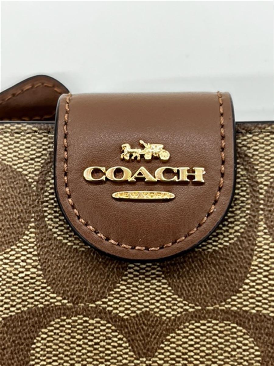 COACH(コーチ) / ミディアム コーナー ジップ ウォレット シグネチャー キャンバス/BRW/総柄/レディース/C0082 | 中古品 ...