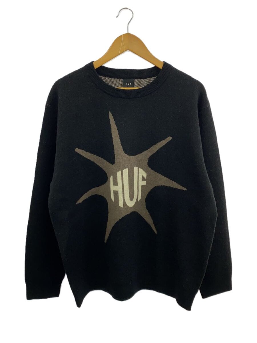 HUF(ハフ) / 23AW/IMPACT CREWNECK SWEATER/セーター(厚手)/L/アクリル/BLK/無地 | 古着の販売 ...